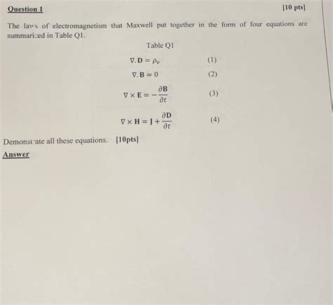 Solved The Lav S Of Electromagnetism That Maxwell Put Chegg