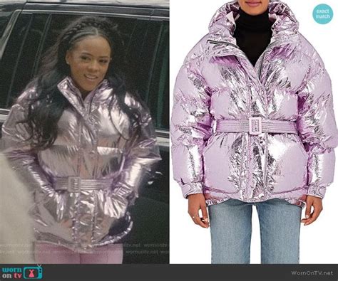 Wornontv Tianas Pink Metallic Puffer Jacket On Empire Serayah