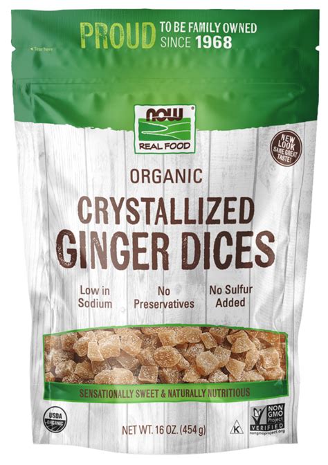 Ginger Dices Crystallized And Organic 16oz Hillman Health Foods P 855 264 7437