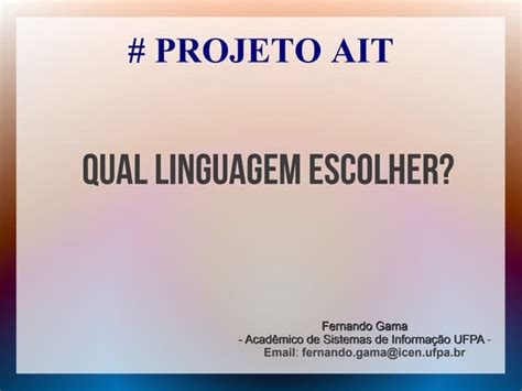 Qual Linguagem Escolher Ppt