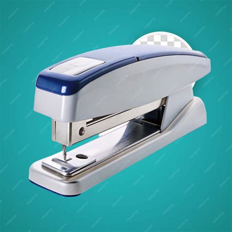 Premium Psd Durable Paper Stapler Positioned Diagonally White Surface