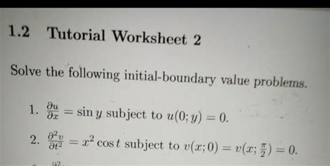 Solved 1 2 Tutorial Worksheet 2 Solve The Following