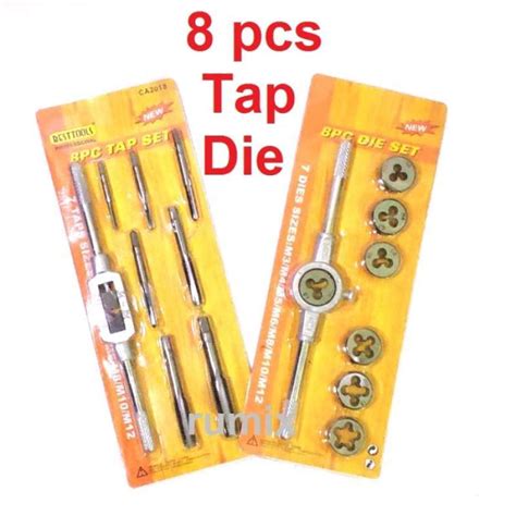 Jual Set Tap Die Alat Metrik Terlaris Alat Pembuat Drat Metric Hand Tap Set Die Set 8pcs Di