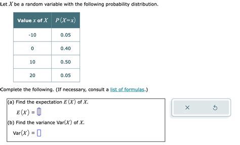 Solved Let X Be A Random Variable With The Following Chegg