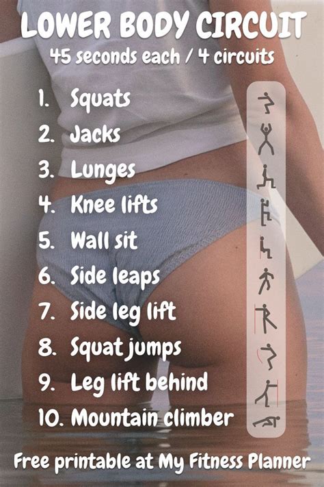 Printable Circuit Training Workout Tone Up Your Legs And Improve Your