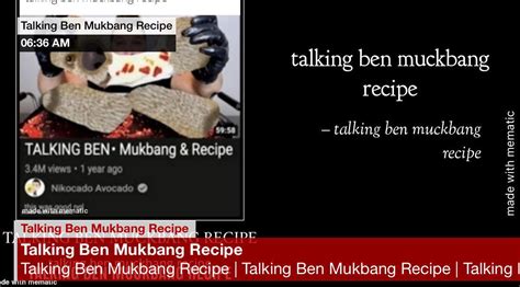 Talking Ben Mukbang Recipe Rdankmemes