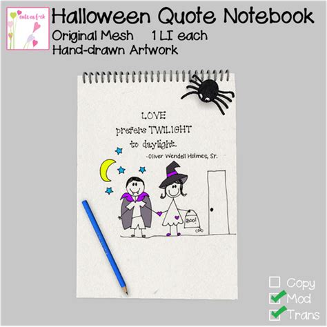 Second Life Marketplace Cute As Fck Halloween Spider Notebook