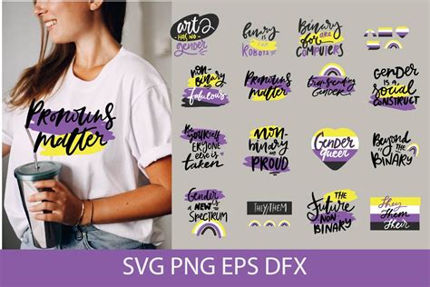 Non Binary Svg Cut Files By Veronika M Thehungryjpeg