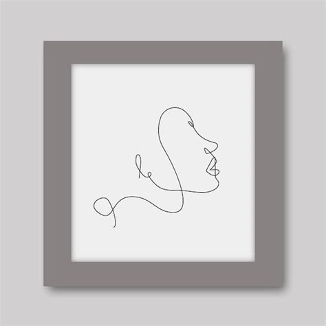 추상 라인 아트 그림 그리기 프리미엄 벡터