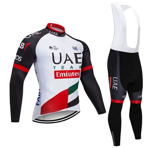Winter UAE Pro Cycling Jersey Black D Gel Pad Bike Pants Set MTB Ropa Ciclismo Thermal