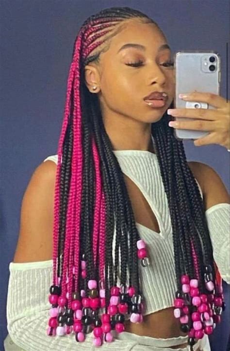 Peekaboo Braids With Beads Braided Hairstyles For Teens Hair Styles Braided Cornrow Hairstyles