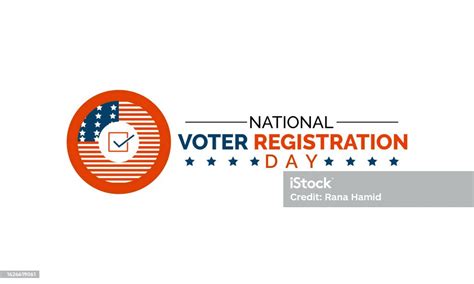 전국 유권자 등록의 날은 시민 참여와 선거 참여를 장려합니다 Empowering Democracy 벡터 배너 템플릿입니다 낮에