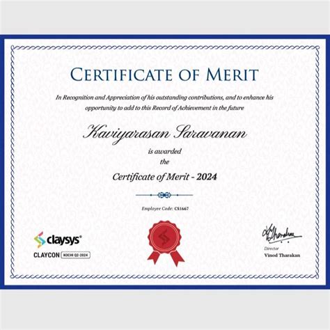 Kaviyarasan S On Linkedin Certificateofmerit