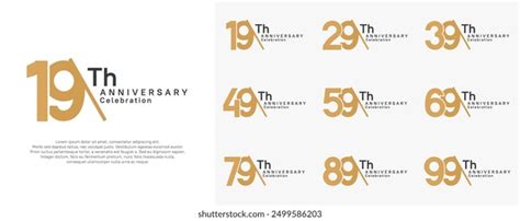 기념일 로고 디자인 세트 10 20 스톡 벡터로열티 프리 2520721497 Shutterstock