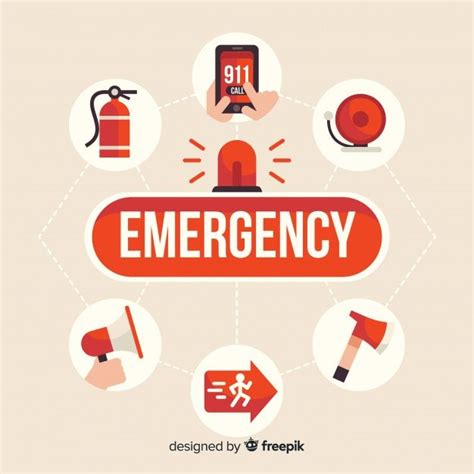 Emergency Word Concept With Flat Design