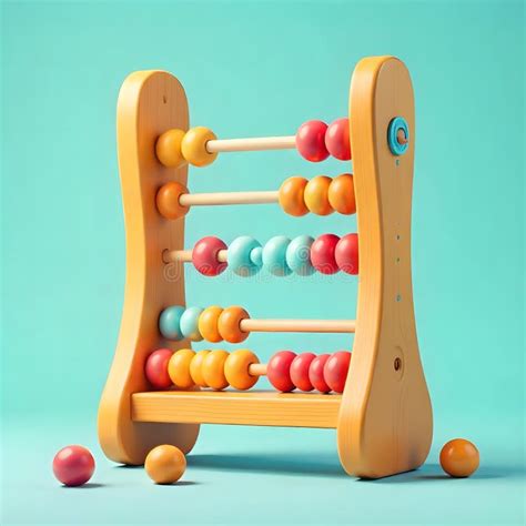 Colorful Cartoon Abacus For Math Learning Stock Illustration