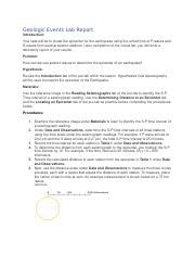 Geologic Events Lab Report 1 Docx Geologic Events Lab Report Introduction Your Task Will Be