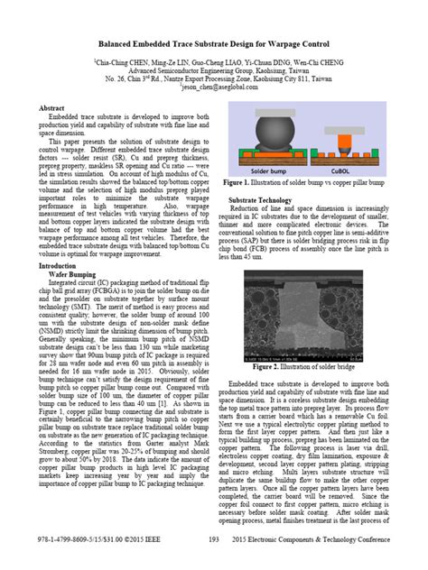 Balanced Embedded Trace Substrate Design For Warpage Control Pdf