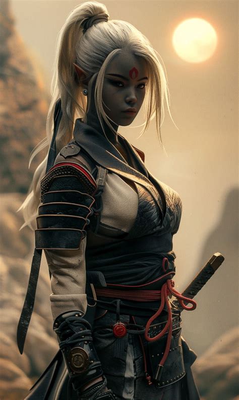 Dark Elf Ronin In 2024 Dark Elf Character Design Warrior Woman