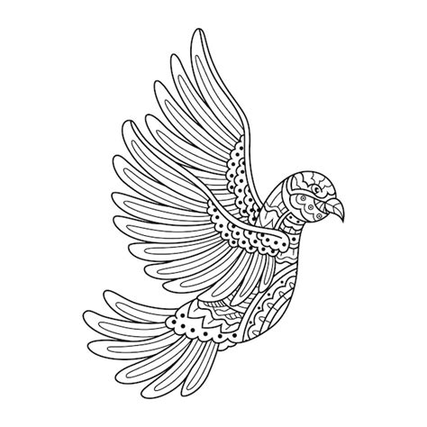 Premium Vector Hand Drawn Of Pigeon In Zentangle Style