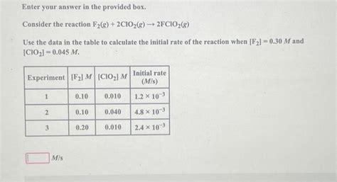 Solved Consider The Reaction F G ClO G FClO G Use Chegg
