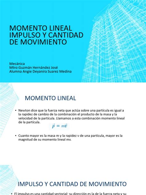 Momento Lineal Impulso Y Cantidad De Movimiento Pdf