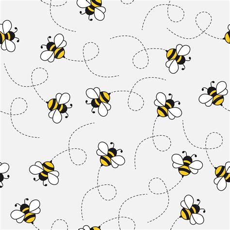 Patrón Sin Costuras De Abejas Voladoras Vector Premium