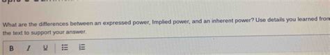 Solved What Are The Differences Between An Expressed Power Implied Power And An Inherent