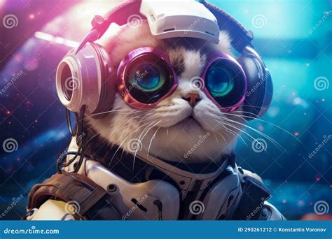 Cute Cat Delves Into The Virtual World Donning Augmented Reality
