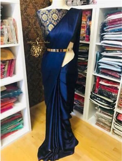 Buy Satin Silk Saree Endless Color Option Bridal Bridesmaids Wear