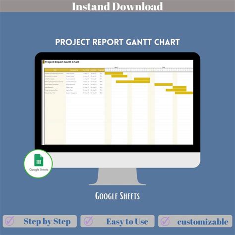 project report gantt chart template task management timeline planner