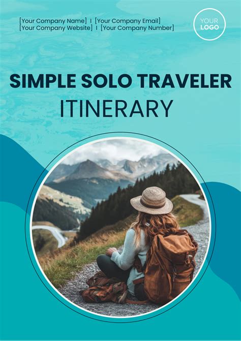 Free Simple Solo Traveler Itinerary Template To Edit Online