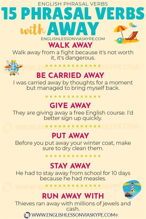 15 Phrasal Verbs With Away Artofit