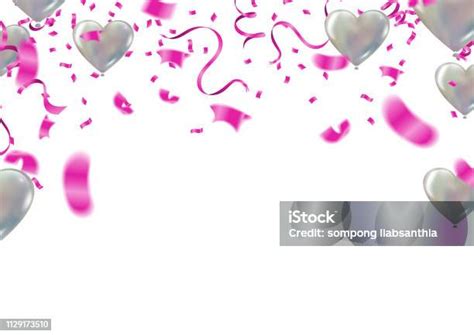 발렌타인 하루입니다 배너 템플릿 배경 다채로운 풍선입니다 승리 파티 판매 디자인 2월에 대한 스톡 벡터 아트 및 기타 이미지