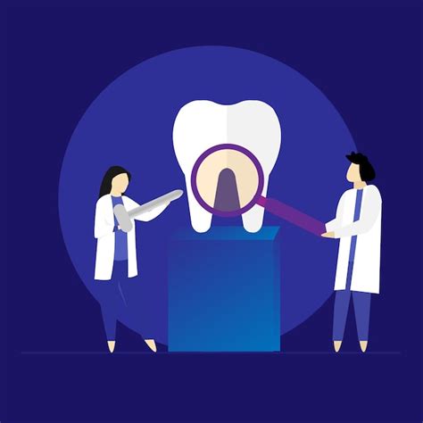 치아 교정을 위한 치과 교정기 교정 치료 개념 프리미엄 벡터