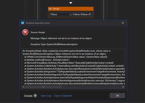 error assign object reference not set to an instance of an object