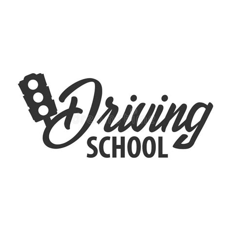 Logotipo De La Escuela De Conducción Y Plantilla Del Emblema Educación Auto Ilustración Del