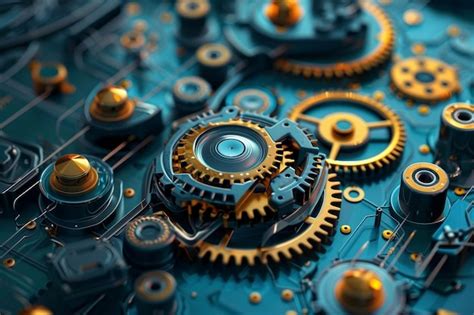 Nanoscale Gears And Machines Working Together In A Generative Ai Premium Ai Generated Image