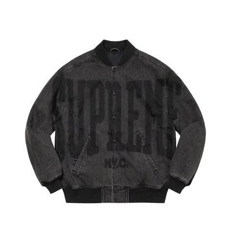 Supreme Denim Varsity Jacket Supreme Jean Jacket