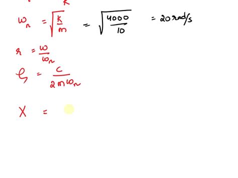Solved For The Spring Mass Damper System Shown Below Find The Following 1 The Magnitude Of