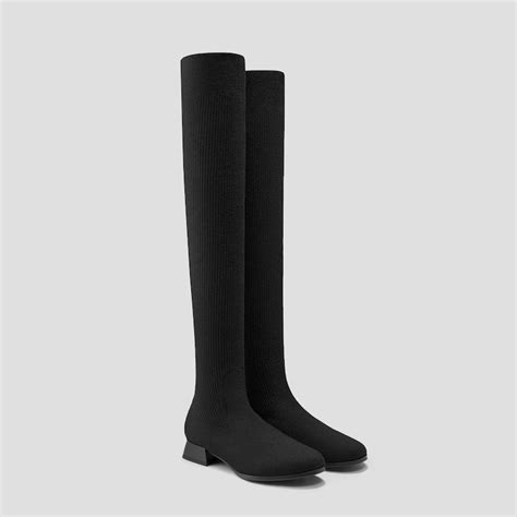 Madeline Pro Round Toe Water Repellent Wool Over The Knee Boots In