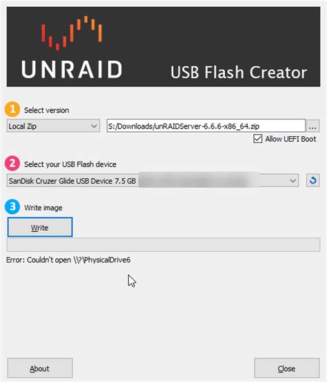 Cant Write To Usb General Support Unraid