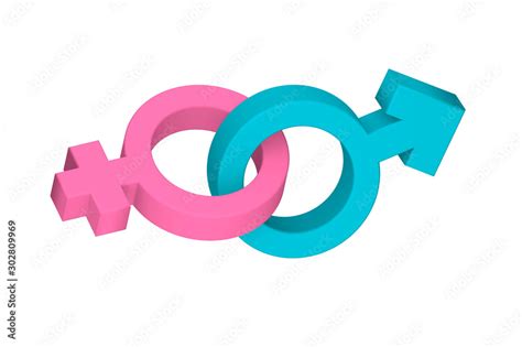 Gender Symbol To Indicate Male And Female Sex Icon 3d Render Flat Style Stock Illustration