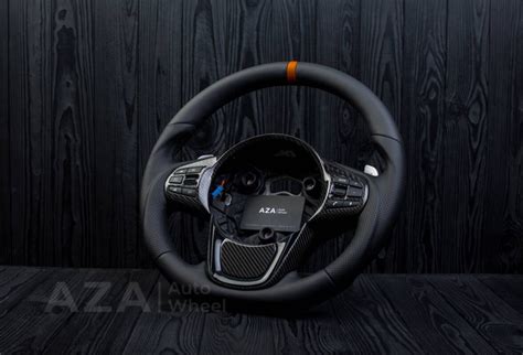 Steering Wheel TOYOTA SUPRA A A Carbon Fiber Napa Perforated Leather Orange Stripe