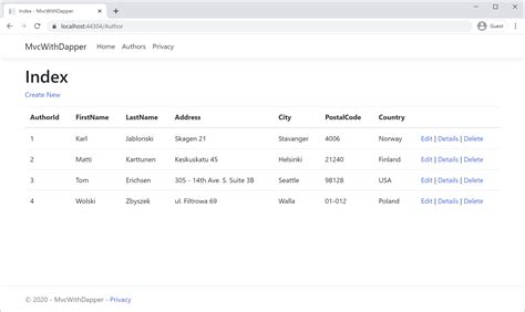 Dapper Mvc Basic Crud Functionality Dapper With Mvc Tutorial