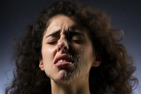 Premium Photo Worried Girl With Excessive Face Sweating