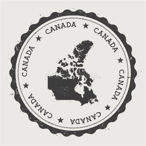 Canada Hipster Round Rubber Stamp With Country Stock Vector