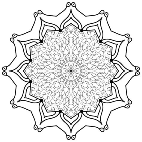 만다라 색칠 페이지 벡터 만다라 Eps 및 이미지 프리미엄 벡터