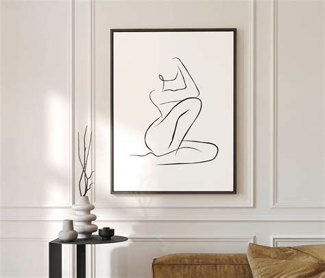 Woman Line Art Female Art Female Body Print Poster Modern Body Line