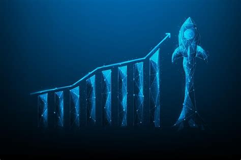 Premium Vector Rocket And Stock Trading Graph Market Increase Digital